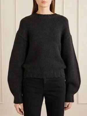 Khaite Gemma Cashmere Crew Neck Sweater - Gray