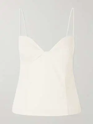 ST. AGNI Studio Stretch Cotton-blend Poplin Camisole