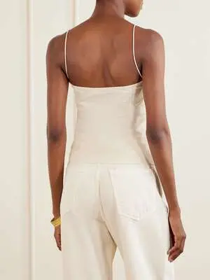ST. AGNI Studio Stretch Cotton-blend Poplin Camisole