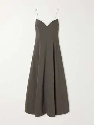 ST. AGNI Cami Stretch Cotton-blend Poplin Midi Dress
