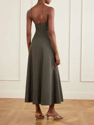 ST. AGNI Cami Stretch Cotton-blend Poplin Midi Dress