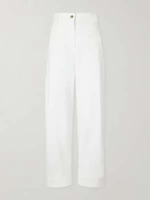 Max Mara Adorni Stretch-cotton High-rise Tapered Pants