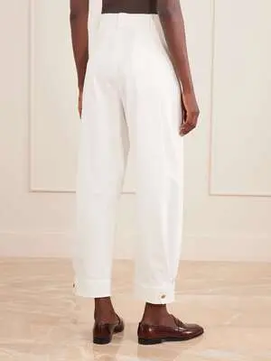 Max Mara Adorni Stretch-cotton High-rise Tapered Pants