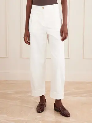 Max Mara Adorni High-rise Tapered Stretch-cotton Pants