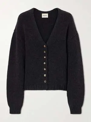 Khaite Axel Cashmere Cardigan - Dark Gray