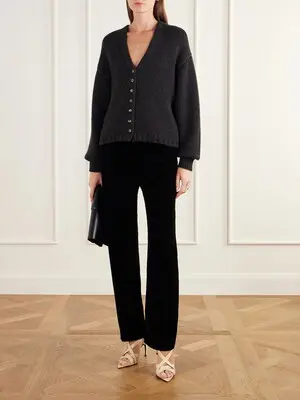 Khaite Axel Cashmere Cardigan - Gray