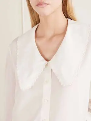 Chloé Cropped Silk-crepe De Chine Blouse