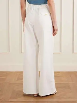 JIL SANDER Pleated Cotton-twill Wide-leg Pants