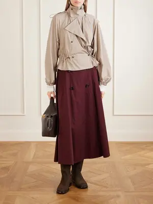 Burberry Cropped Shell Jacket With Drawstring Detailing