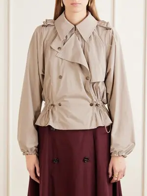 Burberry Cropped Shell Jacket With Drawstring Detailing