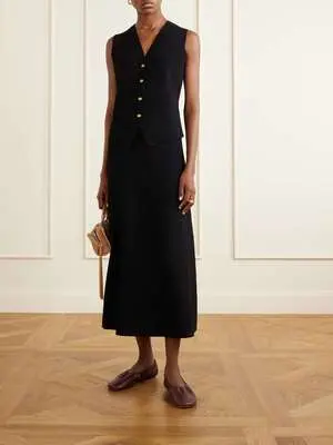Max Mara Fuggito Crepe Midi Skirt