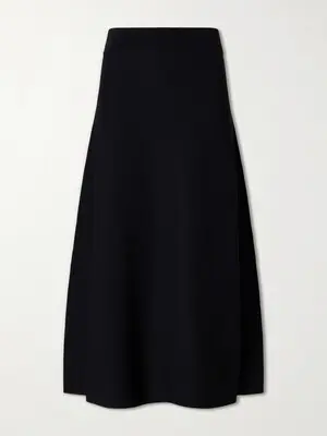 Max Mara Fuggito Crepe Midi Skirt - Black