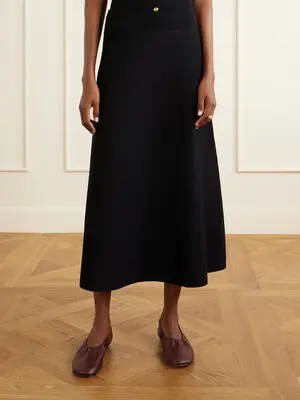 Max Mara Fuggito Crepe Midi Skirt
