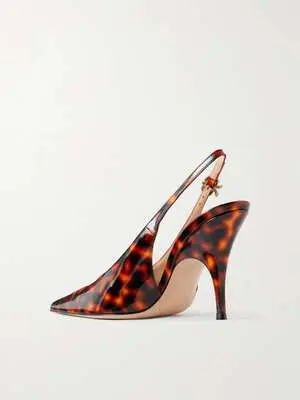 GIANVITO ROSSI Sofia Sling 95 Animal-printed Patent Leather Pumps