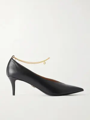 Stella McCartney Embellished Leather Pumps - Black