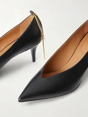 Stella McCartney Embellished Leather Pumps - Black