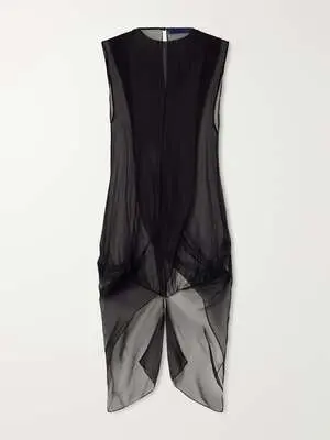 Sharon Wauchob Olga Layered Silk Tank - Black