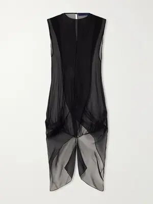 Sharon Wauchob Olga Layered Silk Tank - Black