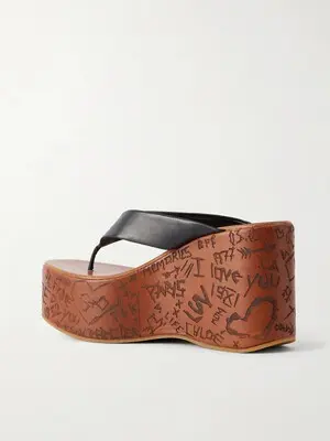 Chloé Leather Platform Thong Sandals