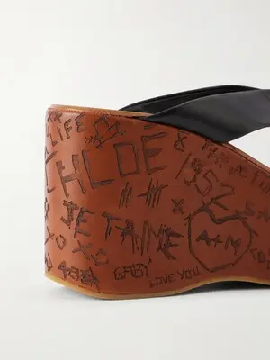 Chloé Leather Platform Thong Sandals