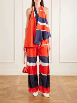 Loewe Printed Silk-twill Wide-leg Pants