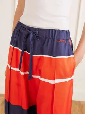 Loewe Printed Silk-twill Wide-leg Pants