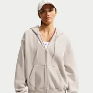 Nike Studio Fleece Medium Weight Oversized Full-zip Hoodie - Brown