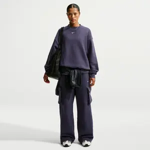 Nike Studio Fleece Weight Oversized High-rise Cargo Pants - Grey