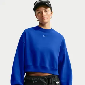 Nike Studio Fleece Medium Weight Oversized Cropped Crew - Blue