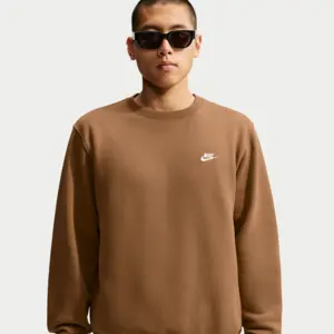 Nike Club Fleece Crewneck Sweatshirt - Brown
