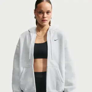 Nike Studio Fleece Medium Weight Oversized Full-zip Hoodie - Brown