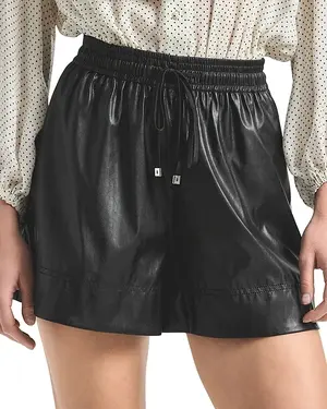 Derek Lam 10 Crosby Louise Faux Leather Shorts - Black