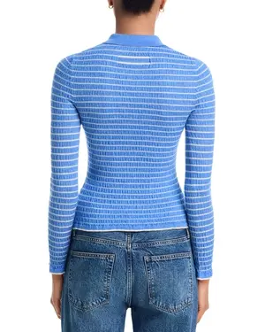 Guest In Residence Smocked Cashmere Polo Shirt - Delft Blue