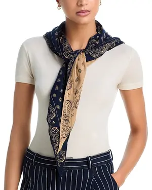 Guest In Residence The Wild Rag Bandana Scarf - Navy/camel