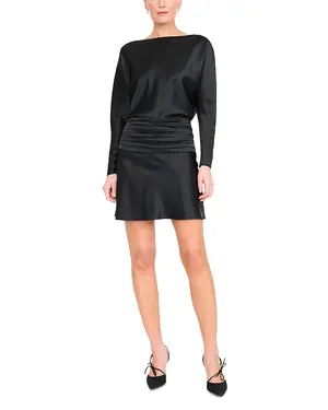 Staud Freda Silk Blend Mini Dress - Black