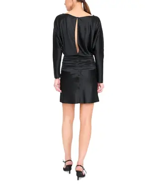 Staud Freda Silk Blend Mini Dress - Black