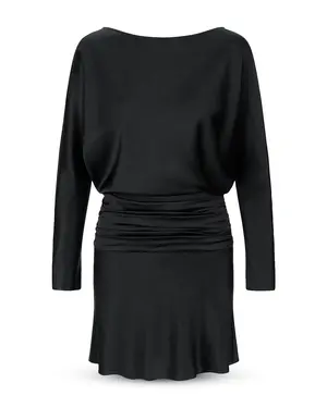Staud Freda Silk Blend Mini Dress - Black