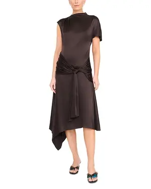 Staud Davina Silk Blend Dress - Earth