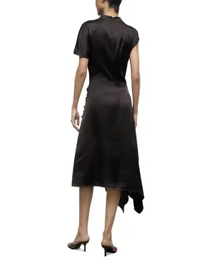 Staud Davina Silk Blend Dress - Earth