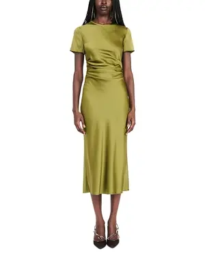Staud Marcel Silk Blend Dress - Pear