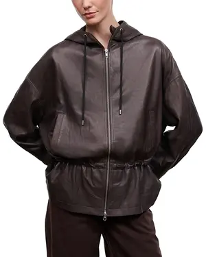 Staud Gondola Leather Jacket - Earth