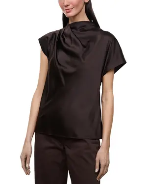 Staud Davina Silk Blend Top - Earth