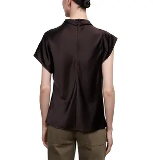 Staud Davina Silk Blend Top - Earth