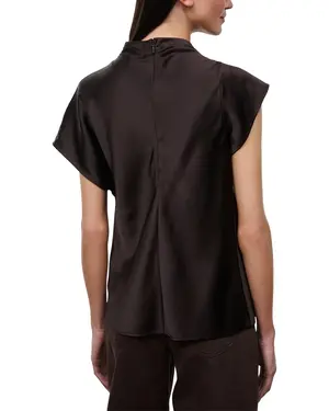 Staud Davina Silk Blend Top - Earth