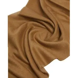 Max Mara Cashmere Stole With Embroidered Logo - Brown