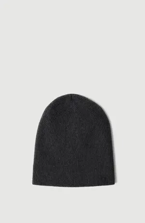 Brunello Cucinelli Cashmere English Rib Knit Beanie - Lignite Grey