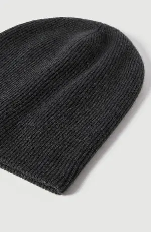 Brunello Cucinelli Cashmere English Rib Knit Beanie - Lignite Grey
