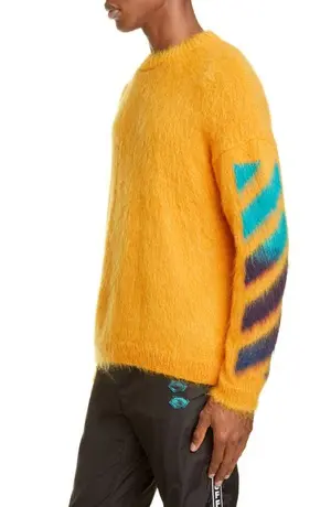 Off-White Brushed Mohair Blend Sweater