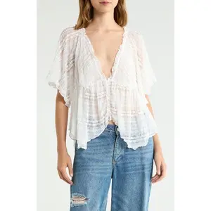 Free People In Your Dreams" Lace Top - Clean Ivory