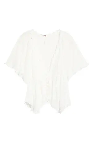 Free People In Your Dreams" Lace Top - Clean Ivory